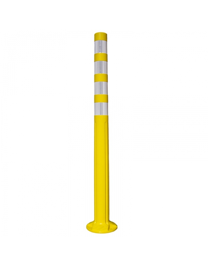 Yellow delineator post with 4 white reflective strips, Deflex - Traffic ...