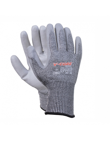 Anti-cut HPPE glove (level E / A5) with PU coating - Ozon Safety Latin ...